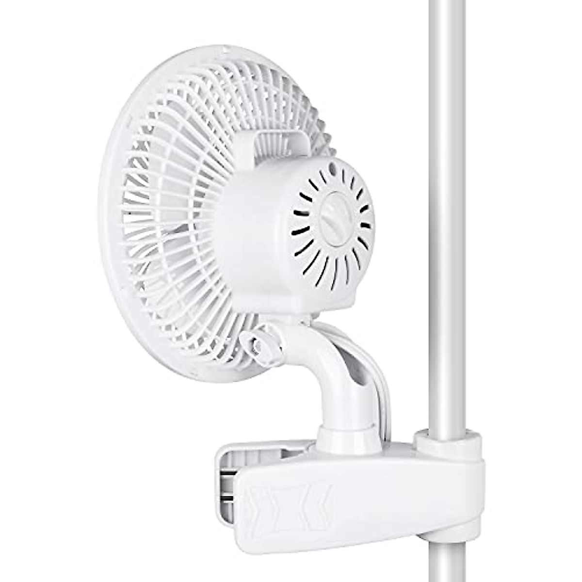 InfiniPower 6-Inch Grow Tent Poles Clip Fan, Monkey Fan, Manually Adjustable 90° Angles, 15W, 2-Speeds Control, 53 inch Cord Length, White,2-PACK(GLFANXCLIP6)