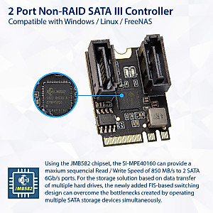 2 Ports SATA III 6gb/s to M.2 NGFF A Key + E Key A+E Key 22x30 2230 mm JMicron JMB582