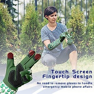 Schwer Gardening Gloves for Women,Rose Pruning Gloves with Forearm Protection,Breathable and Comfortable Thorn Proof Garden Glove with Touch Screen for Yard & Outdoor Work(Large 1 pair)