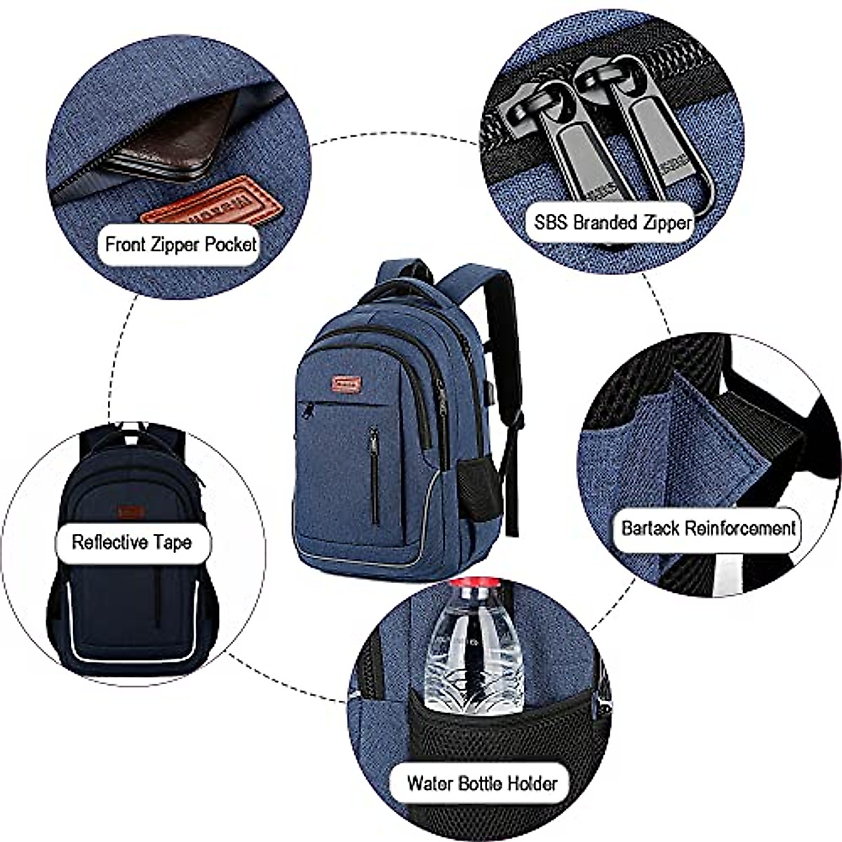 Travel Business Laptop Backpack for Women Men, Anti Theft Waterproof Slim Carry on Backpack With 15.6 Inch Laptop Compartment, Backpack Computer Bag Bookbag Gifts 15.6 inch (Blue)