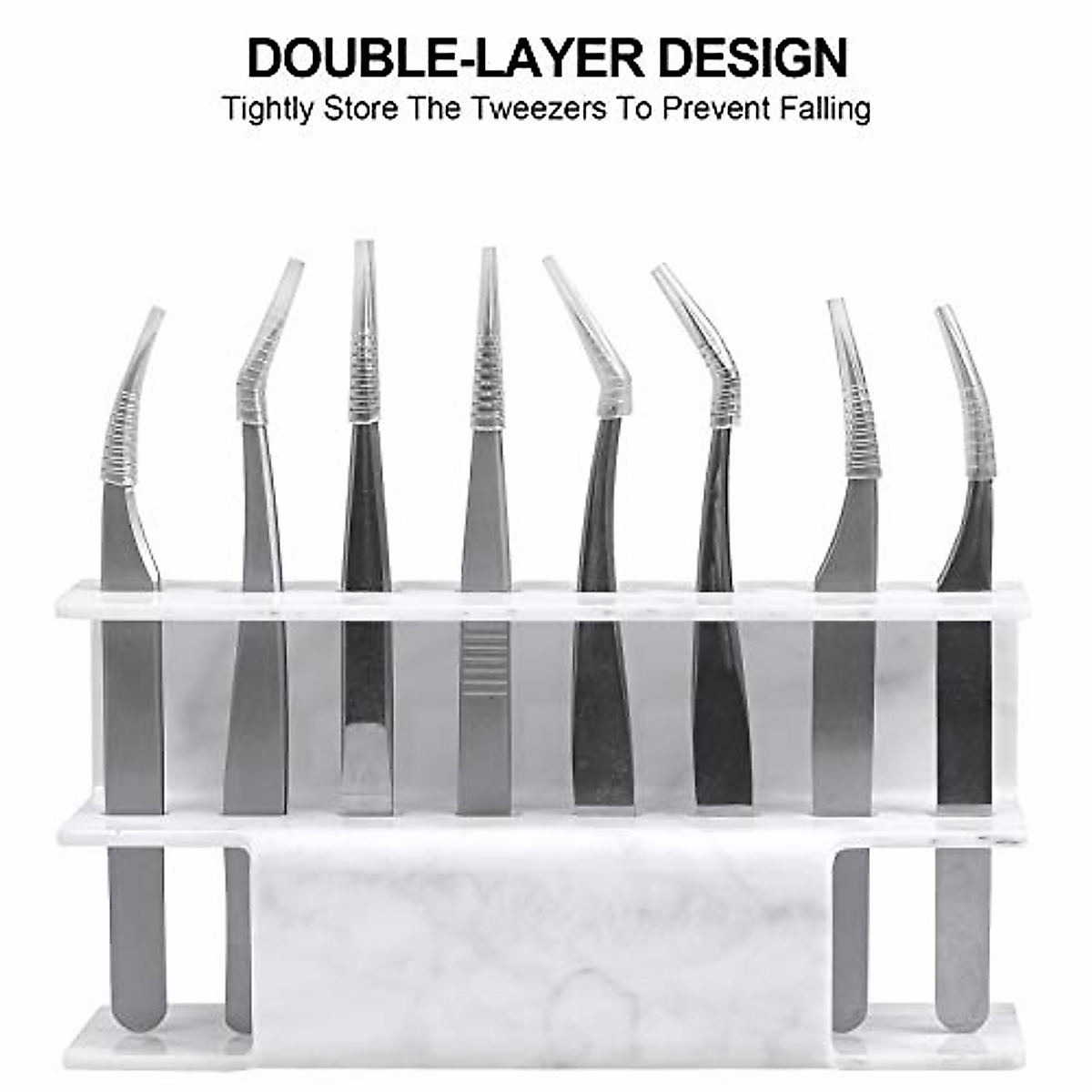 Fenshine 8 Holes Tweezers Stand Holder Acrylic Tweezers Display Storage Tweezers Shelf Holder for Eyelash Extensions Supplies Accessories Tools