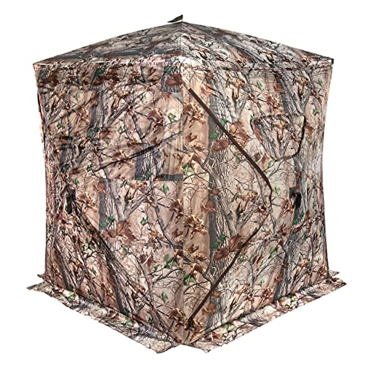 Muddy Outdoors Hunting Easy Set-Up Portable Concealable Black-Backed Water Resistant Epic Camo Prevue Ground Blind, 2-Person