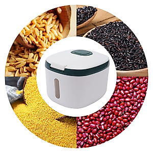 Gagalayong Rice Dispenser, Airtight Kitchen Container Bucket Flour and Cereal Container, Extra Large Food Storage Containers with Lids for Peanut Barley Millet and Large Grain Cereal (10KG), Green