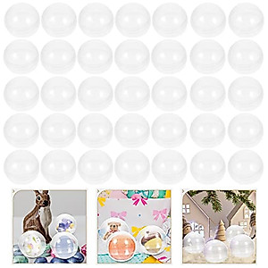 Clear Plastic Hanging Ball 50pcs Vending Machine Small Clear Empty Round Cases 45MM for Gumball Containers Stands Molds Hidden Surprise Treasure Inserts and Party Favors