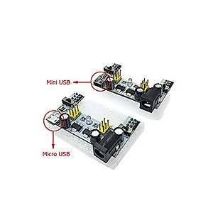 MB102 Mini Micro USB Interface Breadboard Power Supply Module MB-102 Module for DIY Kit White DC 7-12V 2 Channel Board,Micro USB