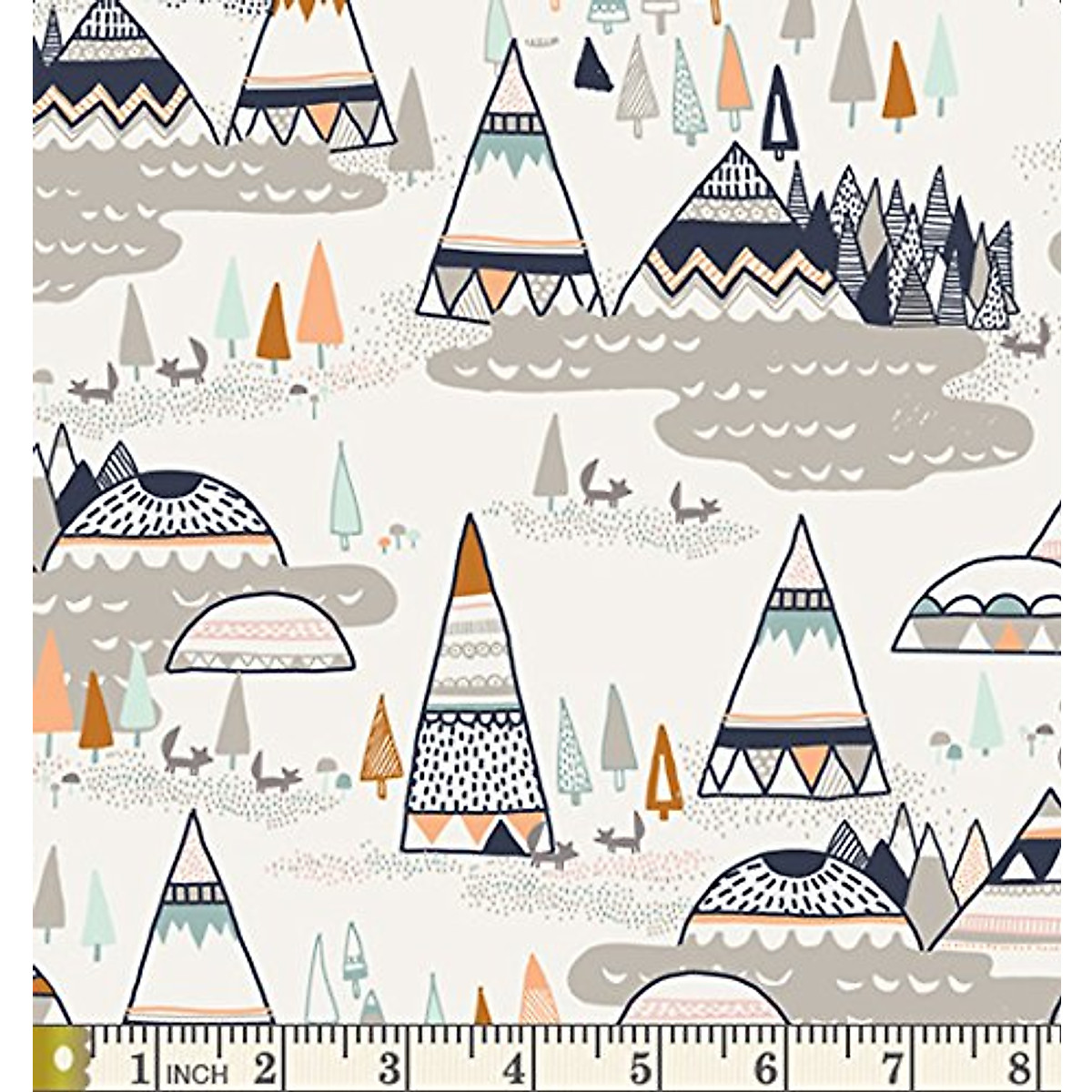 Hello Bear Quilting Bundle | Native American Fabrics | Navy Gray Nursery Fabrics | Indian Summer | Southwestern Quilt Bundle | 9 Fabrics | Art Gallery Fabrics (Half Yards)