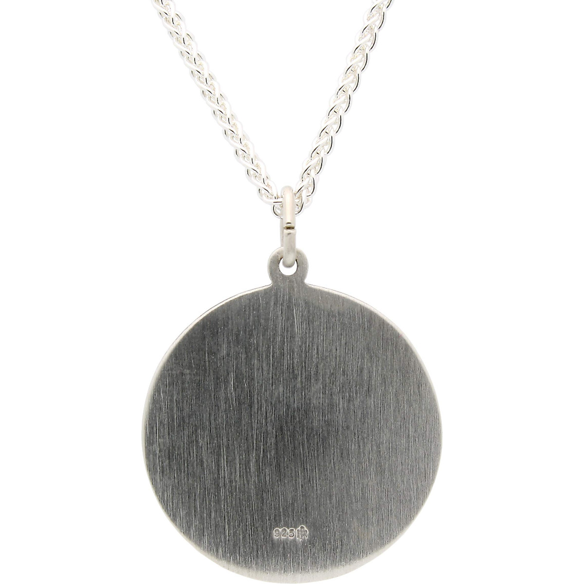 All Patron Saints Round St. Christopher Necklace Medal Solid 925 Sterling Silver With Jewelry Gift Box - Personalized Engraving (Size 25 MM (Adult Male)