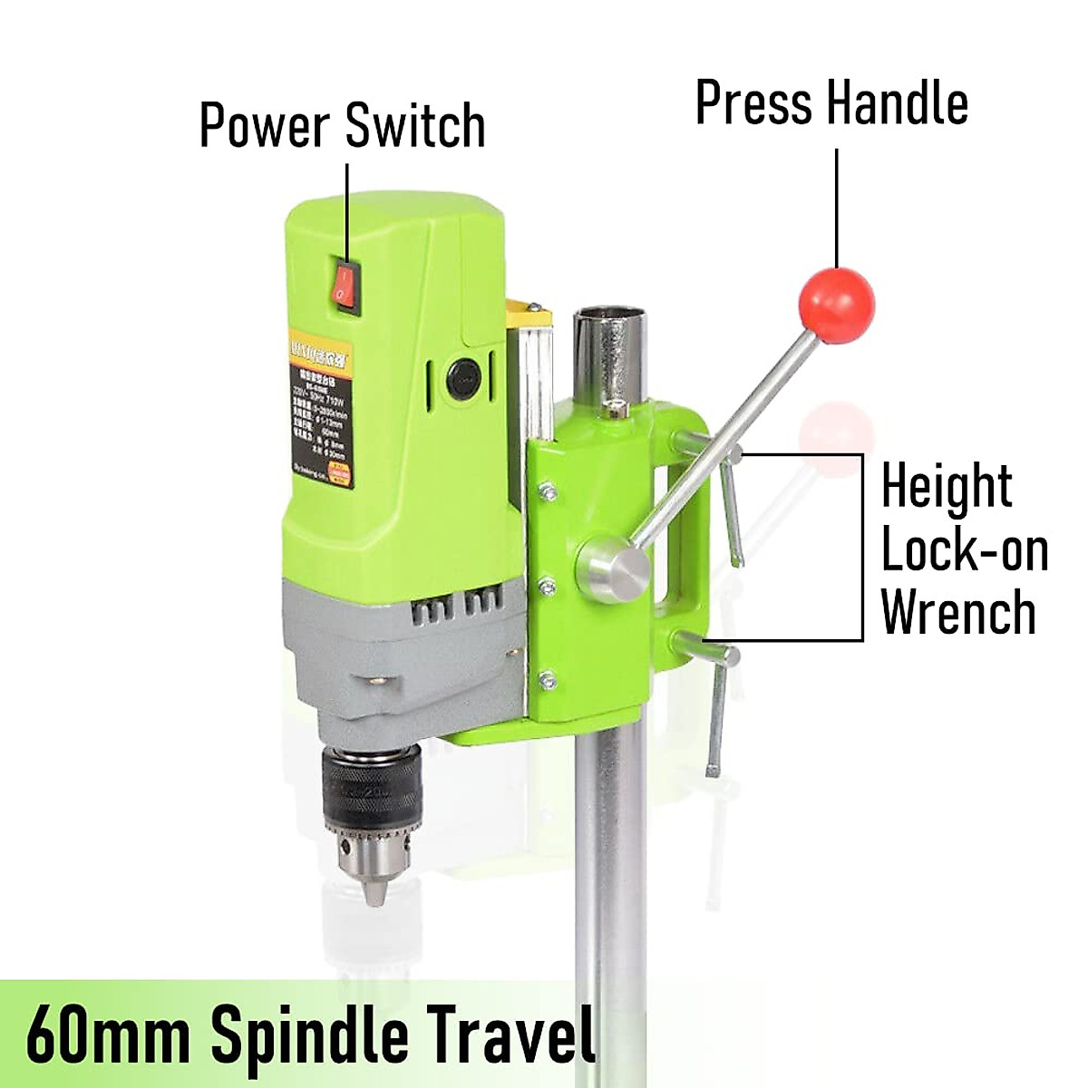 Mini Bench Drill Press Stand, 710W Portable Drill Workbench, DIY Metal Drilling Repair Tool Expanding Drilling Machine Chuck 1-13mm