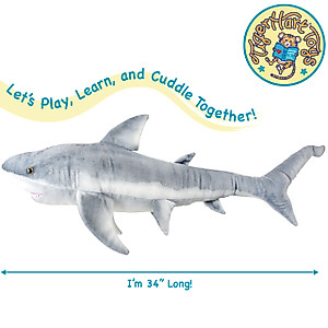 TigerHart Sammy The Shark - 34 Inch Long Great White Stuffed Animal Plush