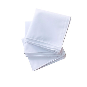 BonjourMrsMr Solid White Cotton Pocket Square 3-Pk Set