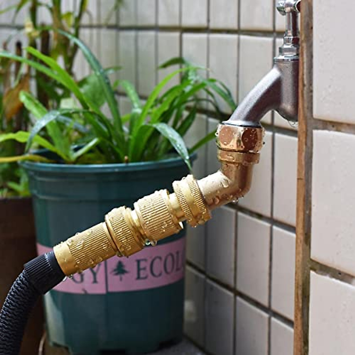 PLG Garden Hose Elbow Connector 45 Degree Hose Extender for RV Water Hose Solid Brass