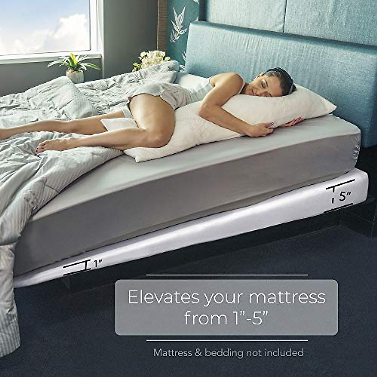 Avana Mattress Elevator - 5-Inch Size - Gentle Incline Under Mattress Support, 5", Queen