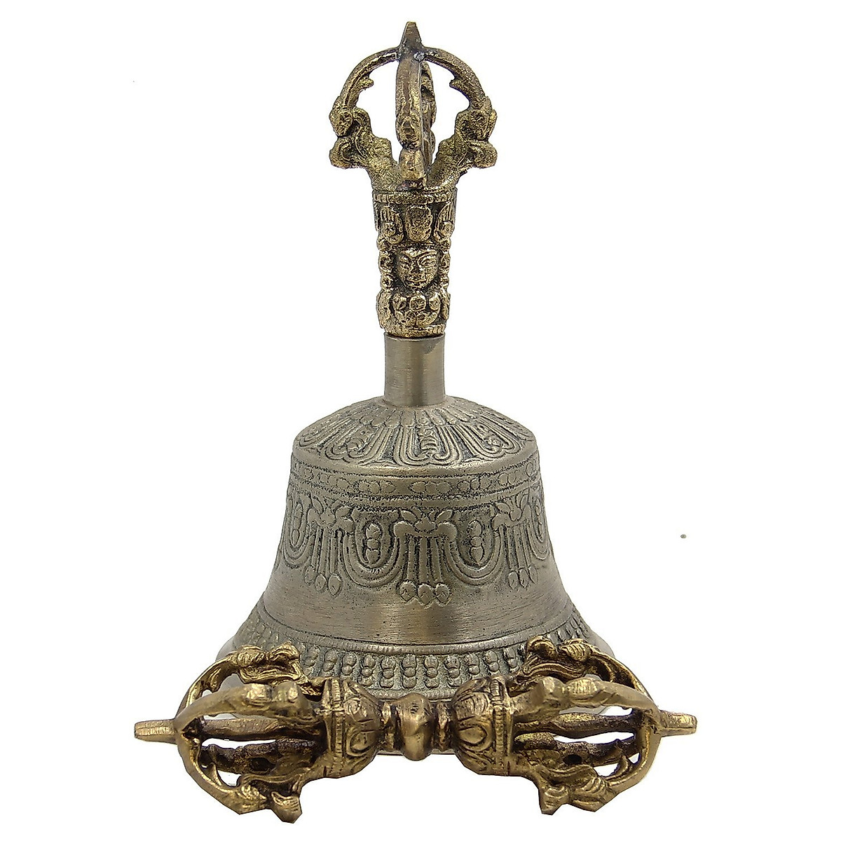 DharmaObjects Large Tibetan Meditation BELL and DORJE Set