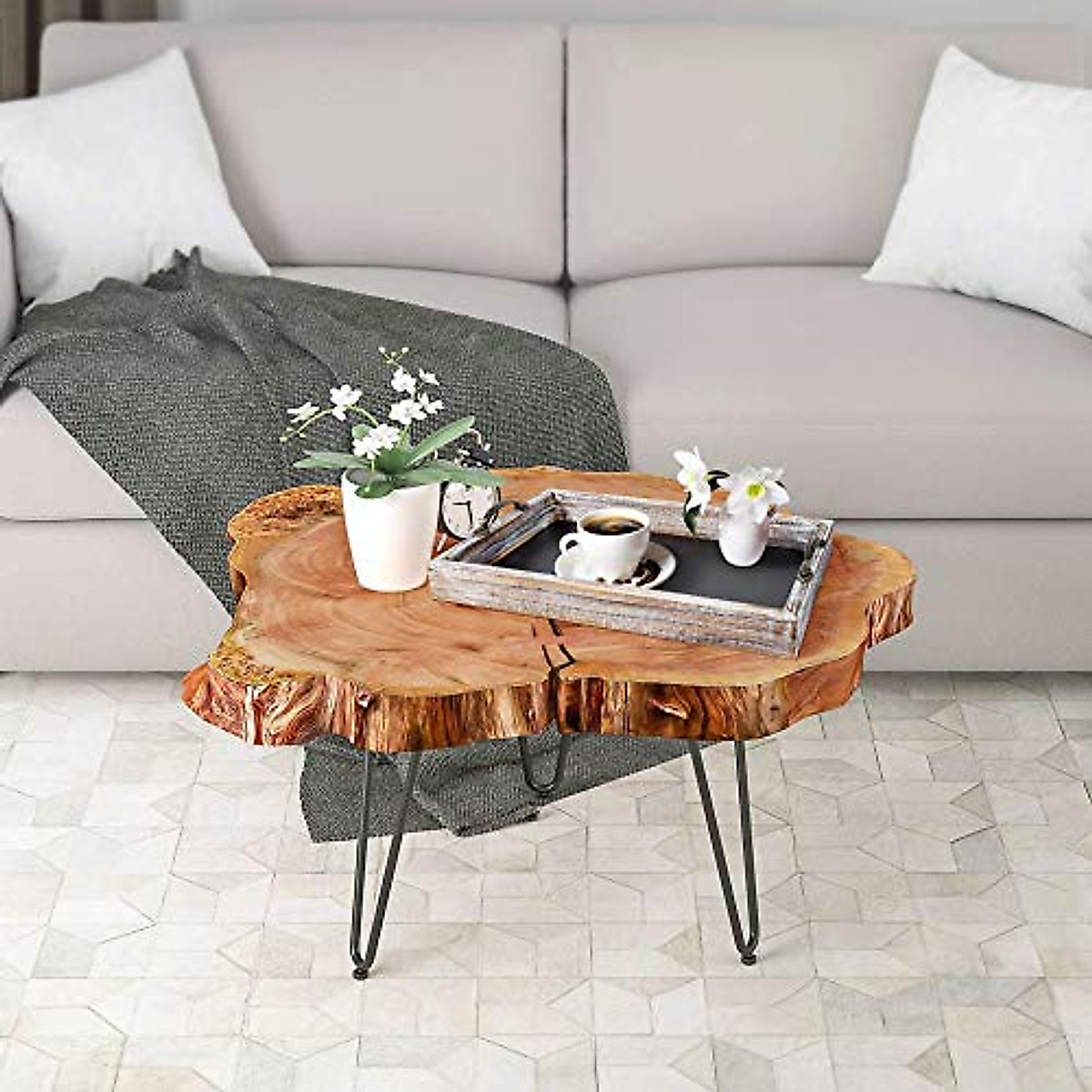 Serving Trays – Rustic Nesting Serving Trays with Chalkboard Surface and Decorative Handles – Charcuterie Tray for Coffee Table – Set of 2 Stackable Wood Serving Trays – Vintage Design
