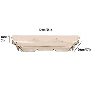 JHGF Patio Swing Canopy Waterproof Top Cover Set, Replacement for Chair Awning Glider All Weather Protection Outdoor Garden Furniture Covers, Red, Two-person seat142*120*18