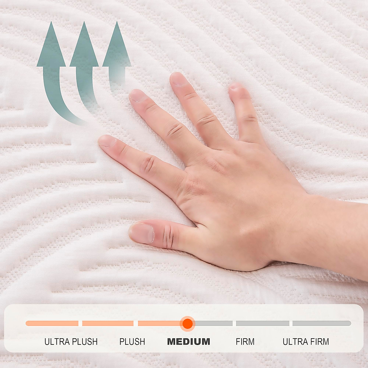 BreezeRest Cal King Mattress 10 Inch Memory Foam Mattress Bed in a Box,Medium Soft Cooling Gel Green Tea Cal King Size Mattress with Breathable Soft Fabric Cover CertiPUR-US Pressure Relieving