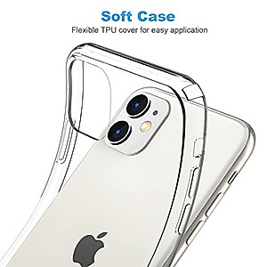 JJGoo Compatible with iPhone 11 Case, Clear Crystal TPU Phone Cases Shockproof Bumper Cover Anti-Scratch Protective Slim Thin Phone Case for iPhone 11 6.1inch