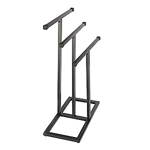 3 Tier Towel Rack Holder Free Standing Towel Hanging and Drying Rack Bath Towel Storage Organizer Solution for Bathroom Hotel Restroom Beach Swimming Pool (Metal)