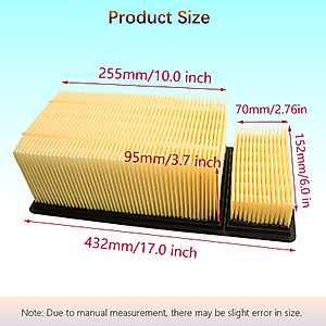 FA-1902 Air Filter, FA1902 Air Filter, FA 1902 Filter Compatible with Ford F250 F350 F450 F550 F650 F750 Powerstroke 6.7L Diesel 2011-2016 Replace BC3Z9601A by BOOTOP