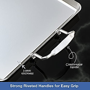 DOBADN Stainless Steel Double Burner Griddle, 18'' x 11.5'' Grill Skillet for Medium or Low Heat Double Burner Gas Grill, Double Burner Electric Stovetop