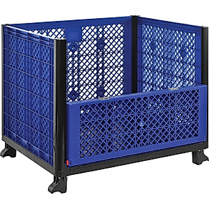 Global Industrial Vented Wall Bulk Container 39-1/4"L x 31-1/2"W x 29" H with One Drop Gate