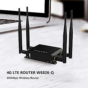 Wiflyer WE826-Q 4G LTE Router, CAT 4 EC25 Module 300Mbps with SIM Card Slot Unlocked, 4G LTE Modem Hotspot (Work with T-Mobile AT&T, Verizon)
