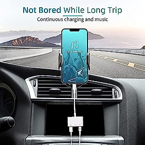 Lightning to Headphone Adapter for iPhone, Apple MFi Certified 3 in 1 Lightning to 3.5mm Headphone Jack and Charger Dongle Earphone Splitter Compatible with iPhone 14 13 12 11 XS XR X 8 7 iPad