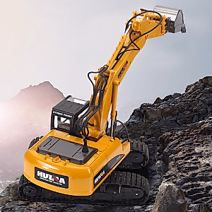 Gemini & Genius Excavator Toys, Construction Vehicle Digger Toys 1/40 Scale Die-cast Grader Engineering Tracked Excavator Vehicle Alloy Models Toys for Kids and Decoration for House
