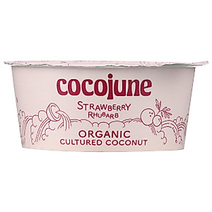 Cocojune Organic Strawberry & Rhubarb, Pink, 4 Ounce (Pack of 1)