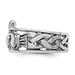 925 Sterling Silver Vintage Heart Love Irish Claddagh Celtic Ring Jewelry Size 7