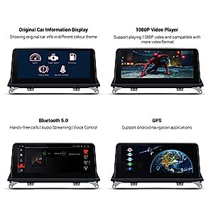 XTRONS 10.25 Inch IPS Touch Display Car Stereo Android 12 GPS Navigation System Octa Core Multimedia Video Player Built-in DSP Car Play Android Auto Support 4G LTE WiFi DVR for BMW X5 X6 E70 E71 CCC