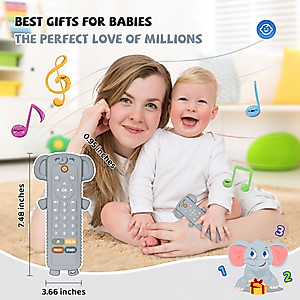 KIRALUMI Baby Remote Control Toy with Silicone Teether Cover - Baby Musical Toys, Early Number Learning in 3 Languages (English, Spanish & French), Preschool Boys Girls Toys Gift 6, 12, 18 Months.
