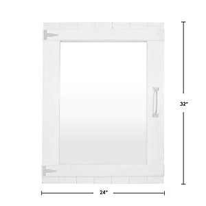 FirsTime & Co. Cottage Door Wall Mirror, 32"H x 24"W, Rustic White