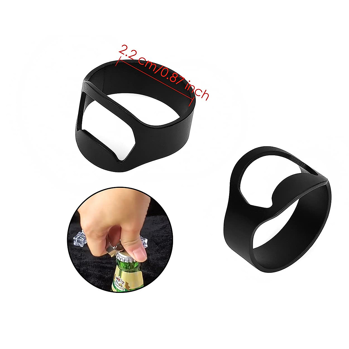 DS. DISTINCTIVE STYLE Bottle Opener Ring and Ace Poker Shaped Cap Opener Lightweight Stainless Steel Credit Card Size Beer Soda Bottle Opener - Black - Bar World Cup Party Supplies