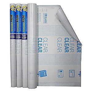 BAZIC Book Cover Clear Self Adhesive Bookcover 18" X 1.5 Yard (54"), Laminate Pack Cover Books Documents, Film Easy Peel, 1-Roll