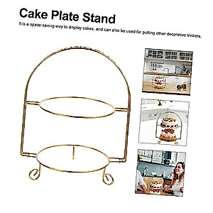 EXQUIMEUBLE Double Layer Cake Stand Muffin Stand Dessert Stand Holder Pastry Stand Birthday Cake Stand Cake Display Rack Dessert Display Plate Tea Party Serving Tray Desktop Iron Bracket