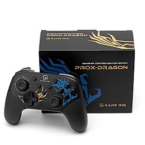GAME'NIR DRAGON PATTERN Wireless Switch Controller Support NFC Amiibo, Ergonomic Switch Pro Controller for Switch/Switch Lite/Switch OLED with Dual Motor, Gyro Axis, Turbo Function, 5 Level Vibration