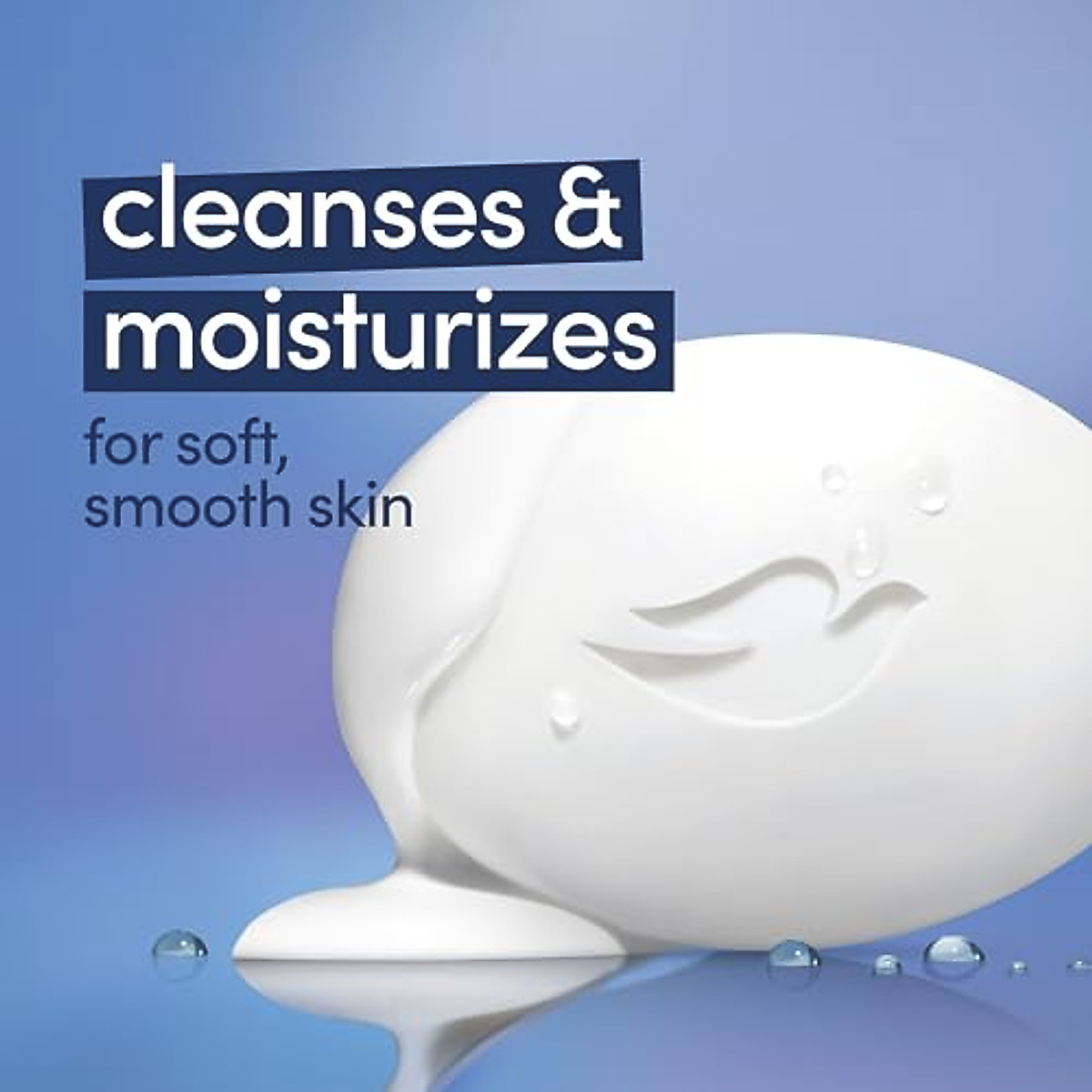 Dove Beauty Bar Soap Original 4 Count for Soft, Smooth Skin, with 1/4 Moisturizing Cream 3.75 oz