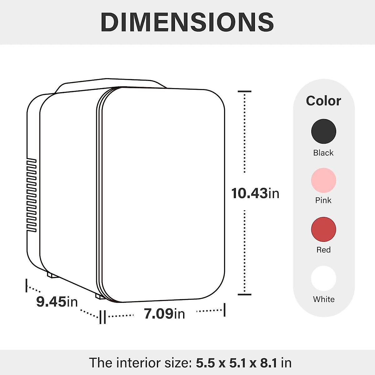 HealSmart Portable Mini Fridge, 4 Liter 6 Can Cooler and Warmer Compact Refrigerators 100% Freon-Free & Eco Friendly, 4L, Red