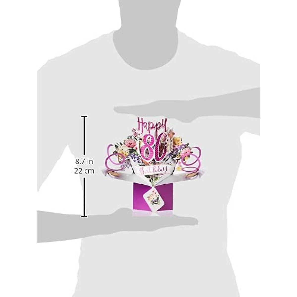 Happy 80th Birthday Pop-Up Greeting Card Original Second Nature 3D Pop Up Cards