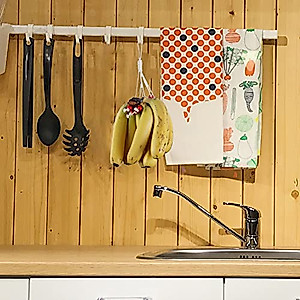 Banana Holder,Banana Hanger with Wooden Beads Cotton Rope Banana Hanger Hook Black