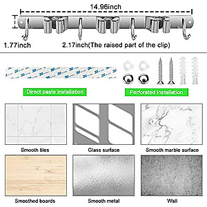 Mop and Broom Holder Wall Mount, SullWaker 3 Position with 4 Hooks Can Hold 7 Tools Stainless Steel Broom Organizer Wall Mount, Storage Hook Suitable for Home, Kitchen, Bathroom, Garage 1 Pack