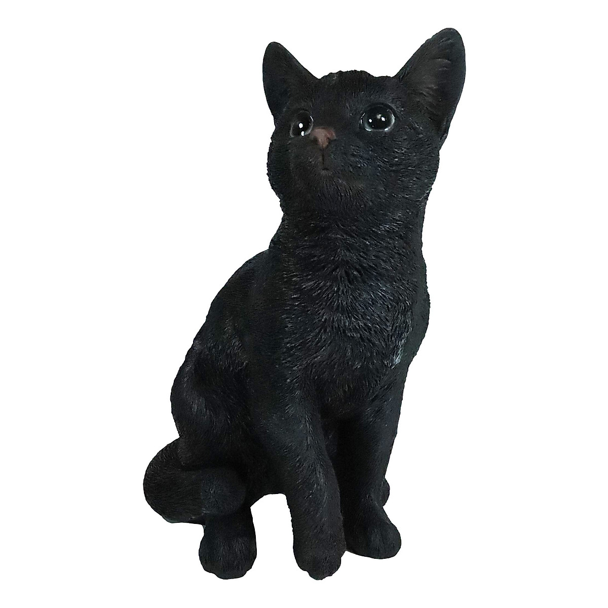 Ebros Large Lifelike Pawing Mystical Black Cat Statue 11.75" Tall with Glass Eyes Hand Painted Realistic Feline Cat Figurine Crazy for Cats Decor Sculpture Home Decorations Pet Memorial