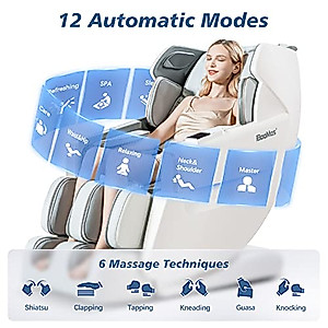 iBooMas Massage Chair, Zero Gravity SL Track Massage Chairs Full Body with Auto Body Scan | Space Saving | Yoga Stretch | Negative Oxygen Ions | USB Port | Speaker-Completely Assembled(R8601)