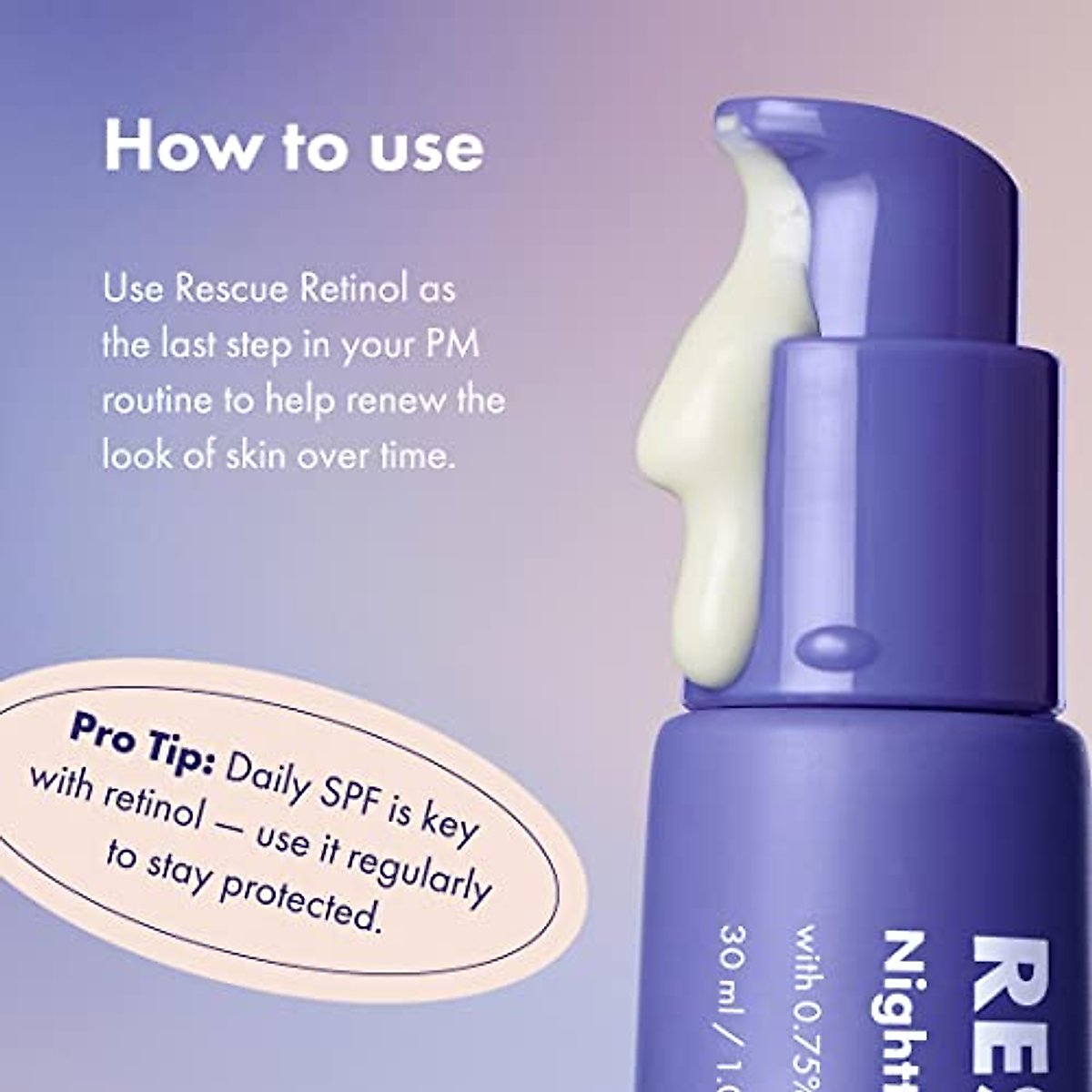 Hero Cosmetics Rescue Retinol Nighttime Renewing Cream - Helps With the Look of Uneven Texture and Post-Blemish Marks - Gentle, Non-Drying Formula, Introduction Retinol - Safe for Sensitive Skin (30 ml)