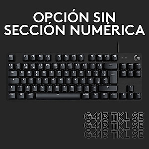 Logitech G413 SE Full-Size Mechanical Gaming Keyboard - Backlit Keyboard with Tactile Mechanical Switches, Anti-Ghosting, Compatible with Windows, macOS - Black Aluminum (Renewed)