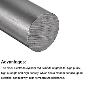 PATIKIL Graphite Rod Graphite Stirring Rod Cylinder Stick Carbon Rod 300x20mm Black for Electrode, Melting Casting, Crucibles