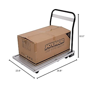 XYYSSM,Foldable Flatbed Cart with Wheel, Heavy Duty Aluminum Push Cart Platform Truck for Easy Transport and 360 Degree Swivel