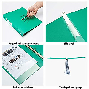 3 Ring Binder, HYUNLAI 3 Ring Binder 1 Inch, 1 Inch Binder Holds 8.5"11" Paper, Round Ring Binder Suitable for School, Home and Office(6 Pack)