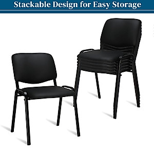 VINGLI Waiting Room Chairs, 5-Pack PU Church Chairs Conference Room Chairs Stackable Chairs, Office Guest Chairs & Reception Chairs Stacking Chairs for Meeting Room, Office Lobby, Simple&Space-Saving